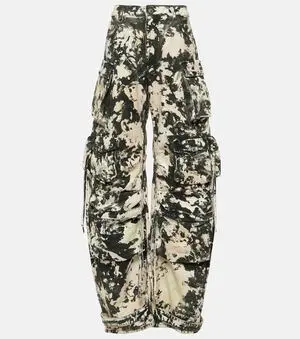 Attico Fern Printed Mid-rise Cargo Jeans - Multicoloured