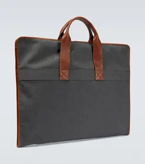 Brunello Cucinelli Canvas And Leather Garment Bag