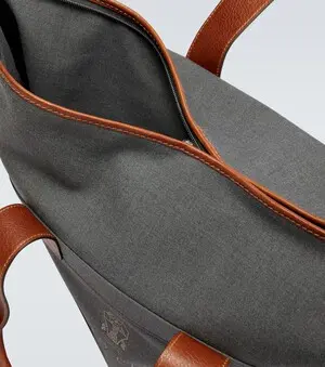 Brunello Cucinelli Canvas And Leather Garment Bag