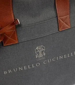 Brunello Cucinelli Canvas And Leather Garment Bag