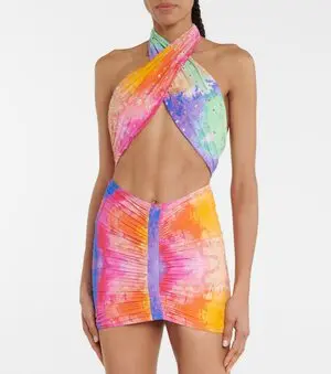 REINA OLGA Geraldina Tie-dye Miniskirt