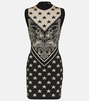 Balmain Intarsia Knitted Minidress - Multicoloured