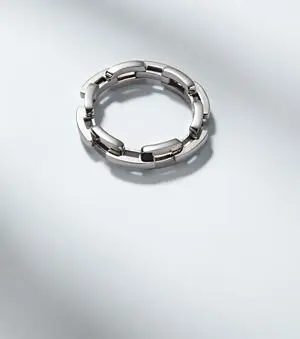 Shay Jewelry Deco Mini Link Ring In 18kt White Gold