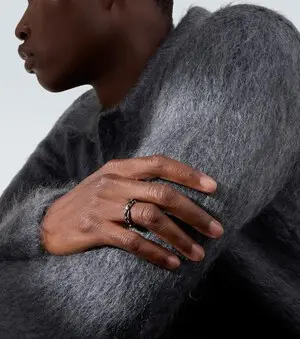 Shay Jewelry Deco Mini Link Ring In 18kt White Gold