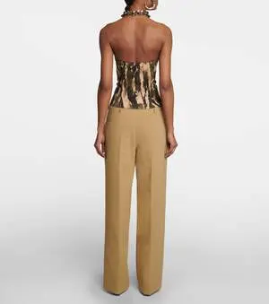 DION LEE Printed Twill Corset Top