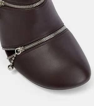 Burberry Peep Leather Ankle Boots