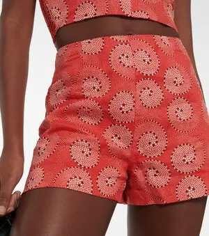 Staud Oscar Printed Linen Shorts