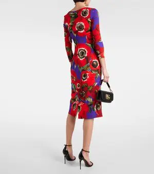 Dolce & Gabbana Floral Silk-blend Midi Dress