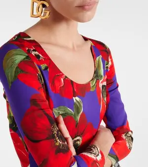 Dolce & Gabbana Floral Silk-blend Midi Dress