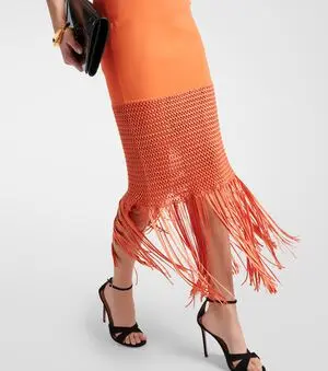 Galvan Fringed Midi Dress