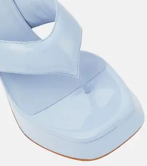 GIA BORGHINI Patent Leather Platform Sandals - Blue
