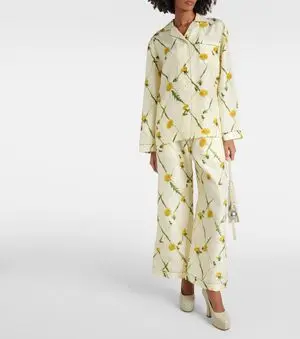 Burberry Floral Silk Poplin Pajama Shirt - Multicoloured