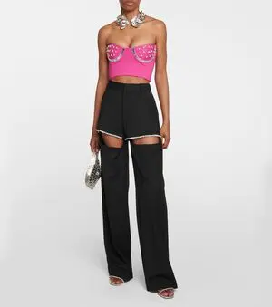 AREA Crystal-embellished Bustier