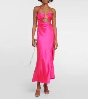 THE SEI Asymmetric Silk Satin Gown