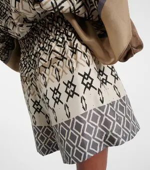 Brunello Cucinelli Printed Silk Wide-leg Shorts - Multicoloured