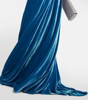 Costarellos Velvet Gown With Detachable Belt