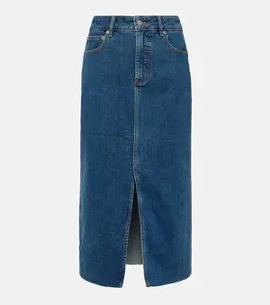 Veronica Beard Victoria Denim Midi Skirt - Blue