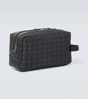 CHRISTIAN LOUBOUTIN Zip N Flap Logo Jacquard Pouch