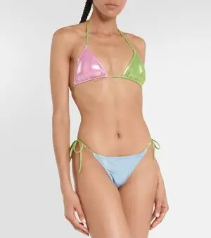 REINA OLGA Love Triangle Lame Bikini Bottoms