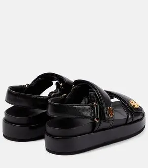 Tory Burch Kira Leather Platform Sandals - Black