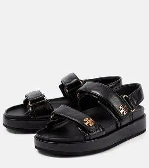Tory Burch Kira Leather Platform Sandals - Black