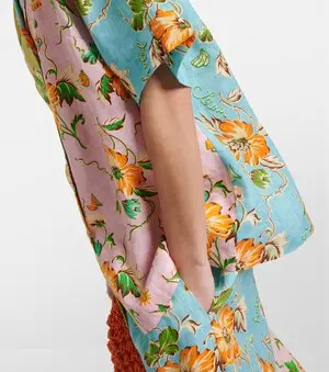ALEMAIS Mana Floral Patchwork Linen Shirt - Multicoloured