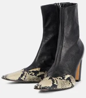 Khaite Nevada Leather Ankle Boots