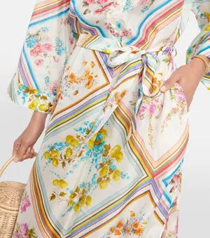 Zimmermann Halcyon Floral Silk Midi Dress