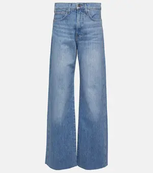 Veronica Beard Taylor High-rise Wide-leg Jeans In Bright Lakeshore - Blue