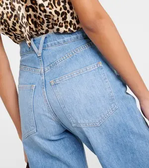 Veronica Beard Taylor High-rise Wide-leg Jeans In Bright Lakeshore
