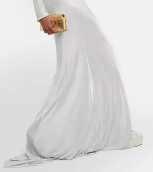 Costarellos Metallic Cutout Gown