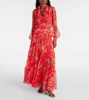 Etro Floral Silk Maxi Skirt