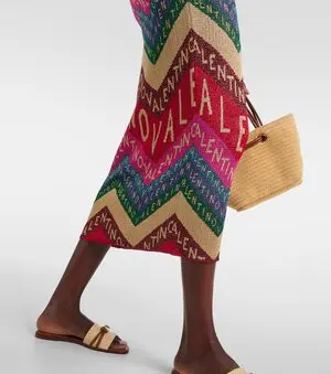 Valentino Garavani Chevron Lame Midi Dress