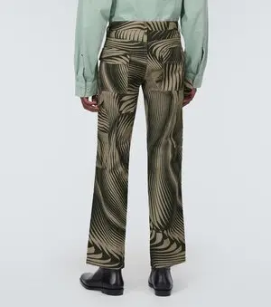 Dries Van Noten Cotton And Linen Wide-leg Trousers