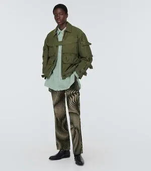 Dries Van Noten Cotton And Linen Wide-leg Trousers