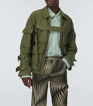 Dries Van Noten Cotton And Linen Wide-leg Trousers