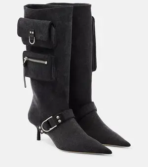 Blumarine Jeanne Denim Knee-high Boots - Blue