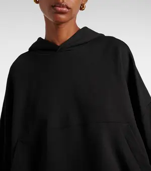 Dries Van Noten Oversized Draped Cotton Jersey Hoodie - Black