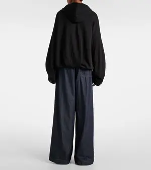 Dries Van Noten Oversized Draped Cotton Jersey Hoodie - Black