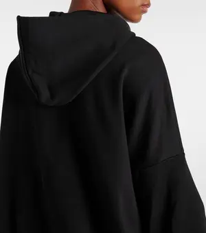 Dries Van Noten Oversized Draped Cotton Jersey Hoodie - Black