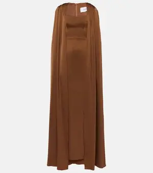 Alex Perry Caped Satin Gown