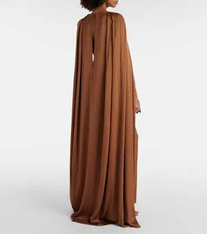 Alex Perry Caped Satin Gown