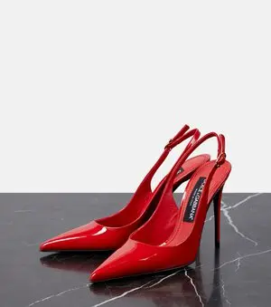 Dolce & Gabbana Patent Leather Slingback Pumps