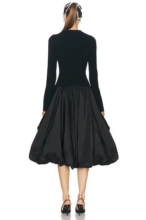 Simkhai Kenlie Mock Neck Midi Dress - Black