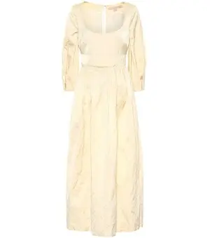 Brock Collection Ondina Satin Midi Dress - Beige