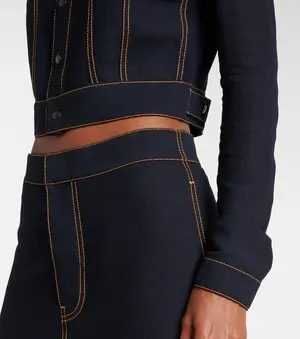 Alaïa Fluid Cropped Wool-blend Jacket