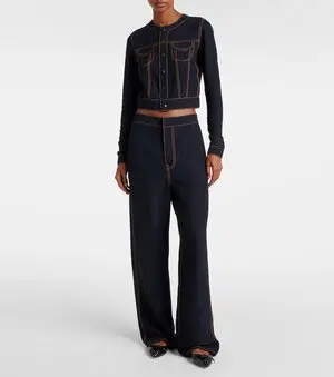 Alaïa Fluid Cropped Wool-blend Jacket