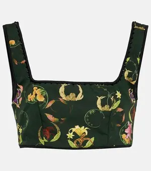 Agua Bendita Embroidered Crop Top - Multicoloured