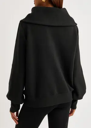Varley Half-zip Jersey Sweatshirt With Shawl Collar - Black