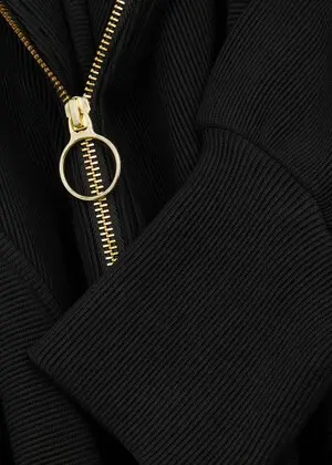 Varley Half-zip Jersey Sweatshirt With Shawl Collar - Black